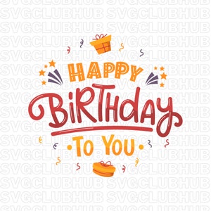 Birthday Lettering SVG, Birthday SVG, Happy Birthday Clipart, Happy ...