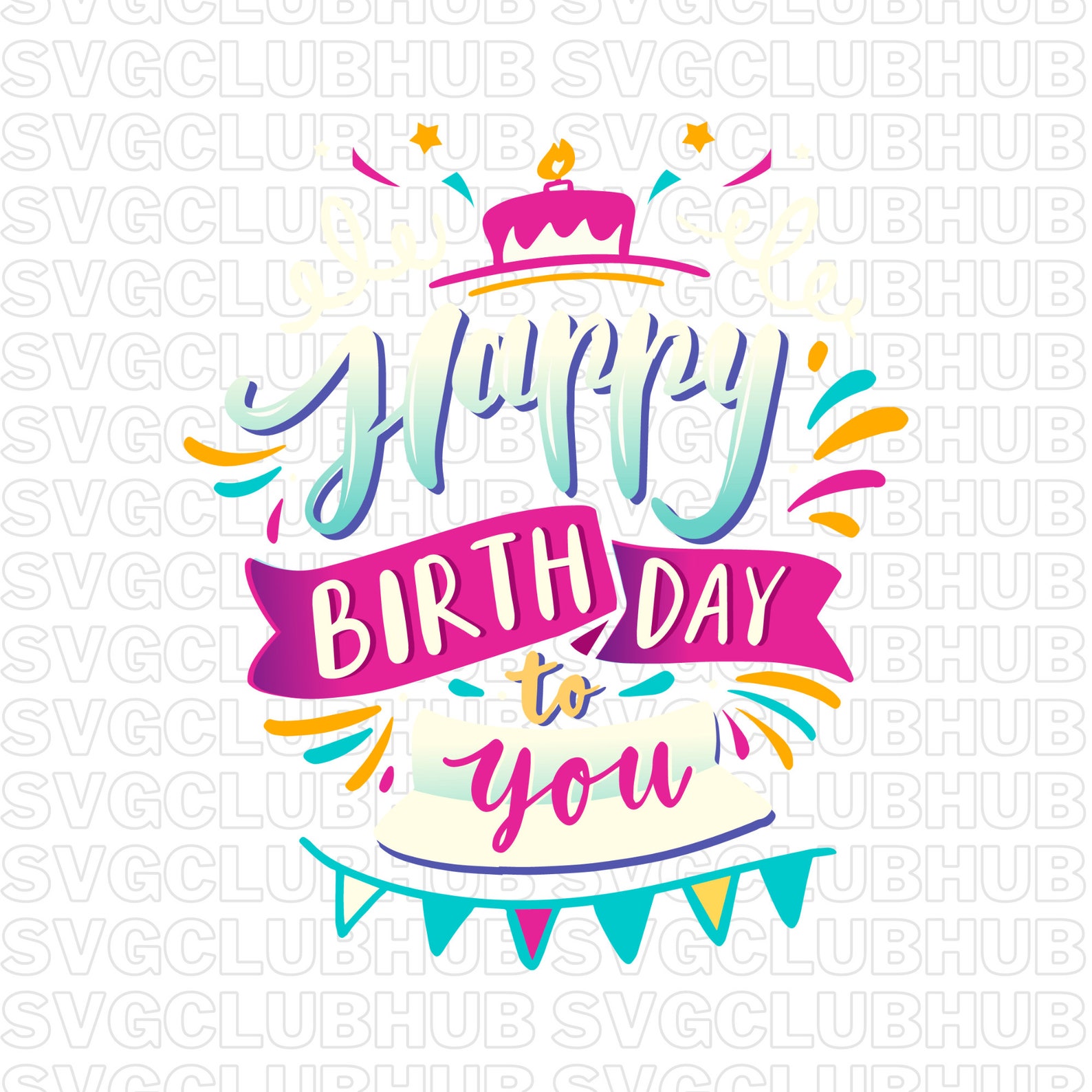 Birthday Lettering SVG, Birthday SVG, Happy Birthday Clipart, Happy ...