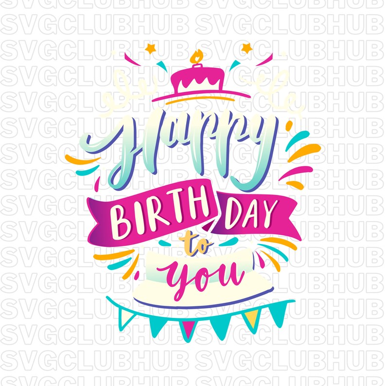 Birthday Lettering SVG, Birthday SVG, Happy Birthday Clipart, Happy ...