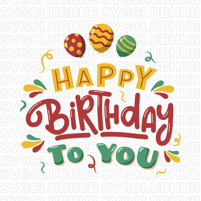 Birthday Lettering SVG, Birthday SVG, Happy Birthday Clipart, Happy ...