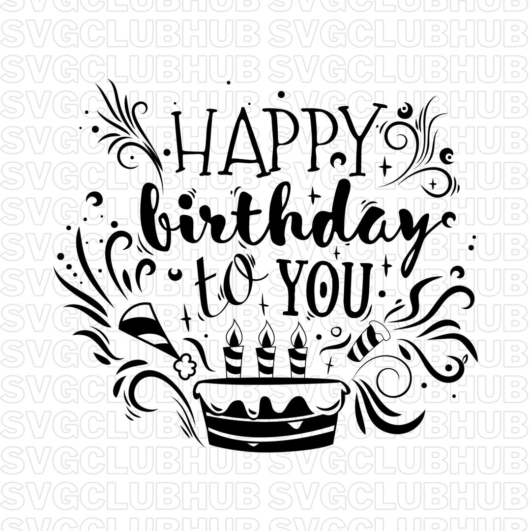 Birthday Lettering SVG, Birthday SVG, Happy Birthday Clipart, Happy ...