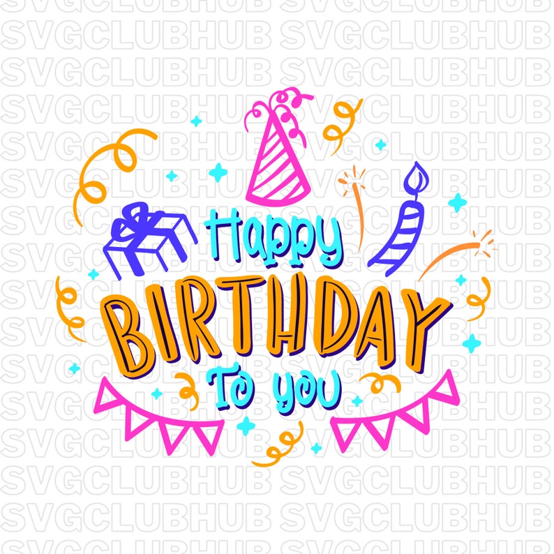 Birthday Lettering SVG, Birthday SVG, Happy Birthday Clipart, Happy ...