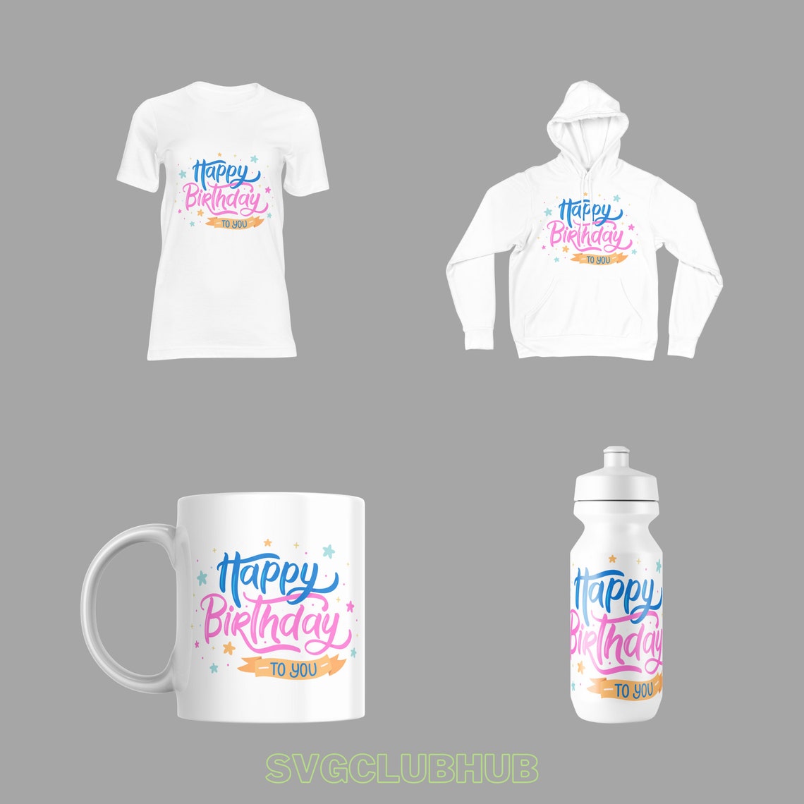 Birthday Lettering SVG, Birthday SVG, Happy Birthday Clipart, Happy ...