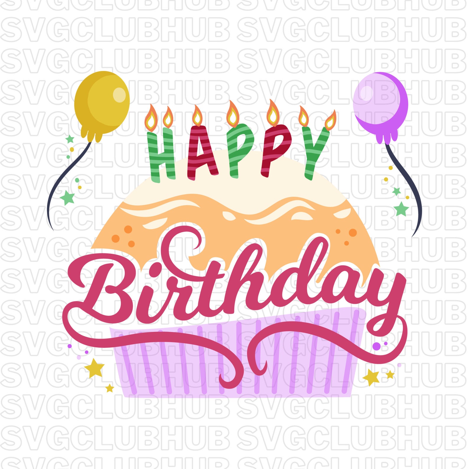 Birthday Lettering SVG, Birthday SVG, Happy Birthday Clipart, Happy ...