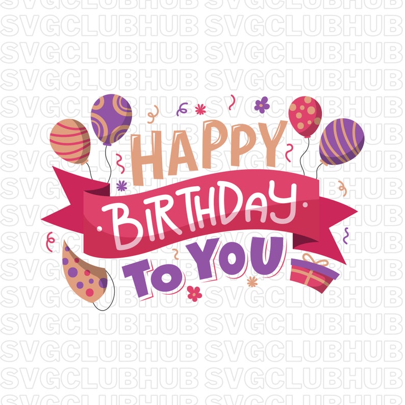 Birthday Lettering SVG, Birthday SVG, Happy Birthday Clipart, Happy ...