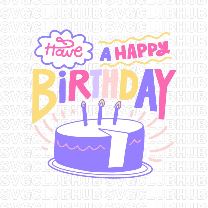Birthday Lettering SVG, Birthday SVG, Happy Birthday Clipart, Happy ...