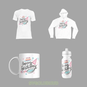 Birthday Lettering SVG, Birthday SVG, Happy Birthday Clipart, Happy ...