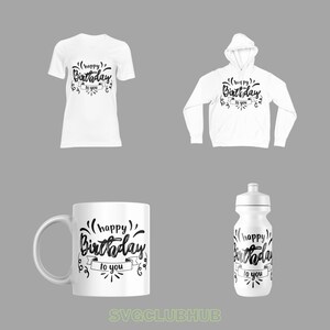 Birthday Lettering SVG, Birthday SVG, Happy Birthday Clipart, Happy ...