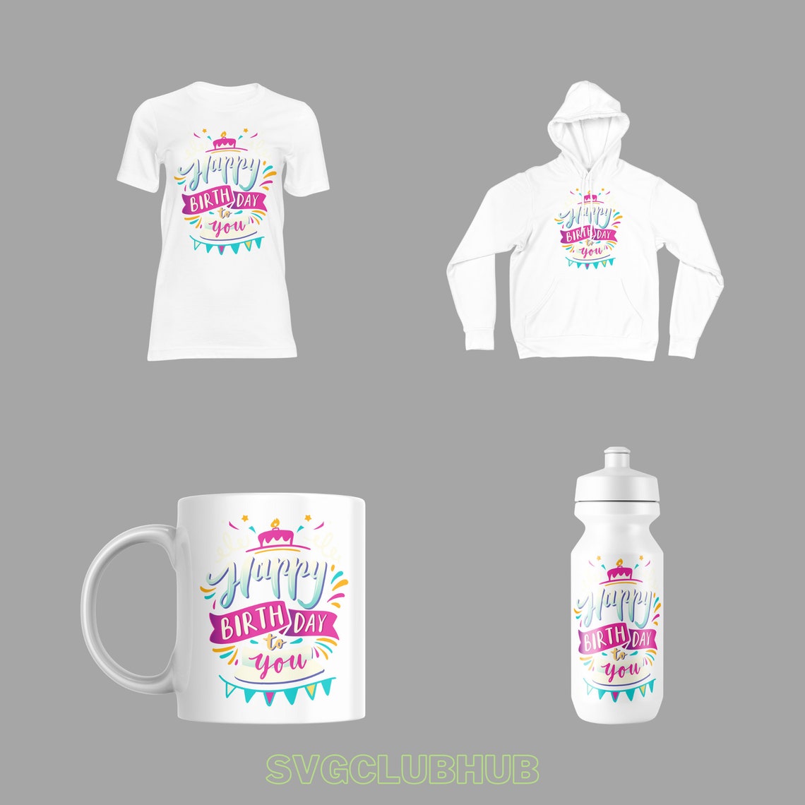 Birthday Lettering SVG, Birthday SVG, Happy Birthday Clipart, Happy ...