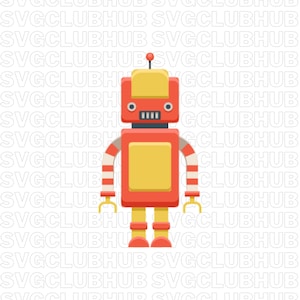 Robot SVG, Robot Toy SVG, Robot Clipart, Robot Vector File, Robot Cut ...