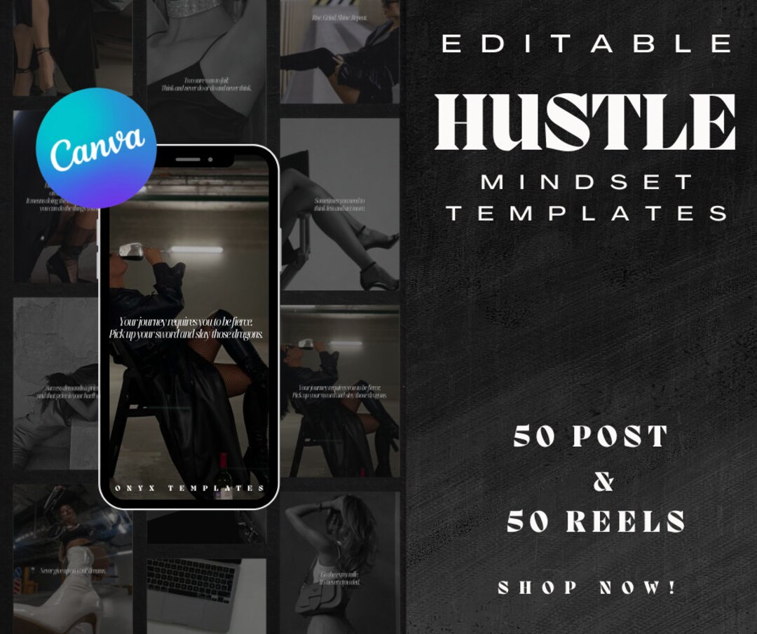 Hustling Mindset Posts Reels Bundle With MRR| Instant Downloads ...