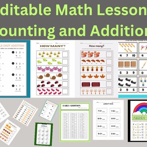 Canva Editable Math Worksheets | 25 Canva Editable Counting and ...