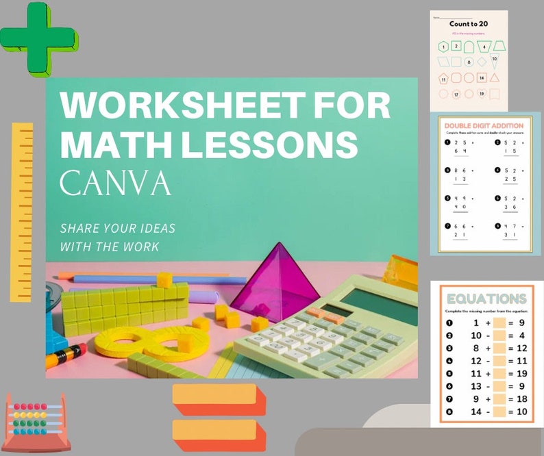 Canva Editable Math Worksheets | 25 Canva Editable Counting and ...