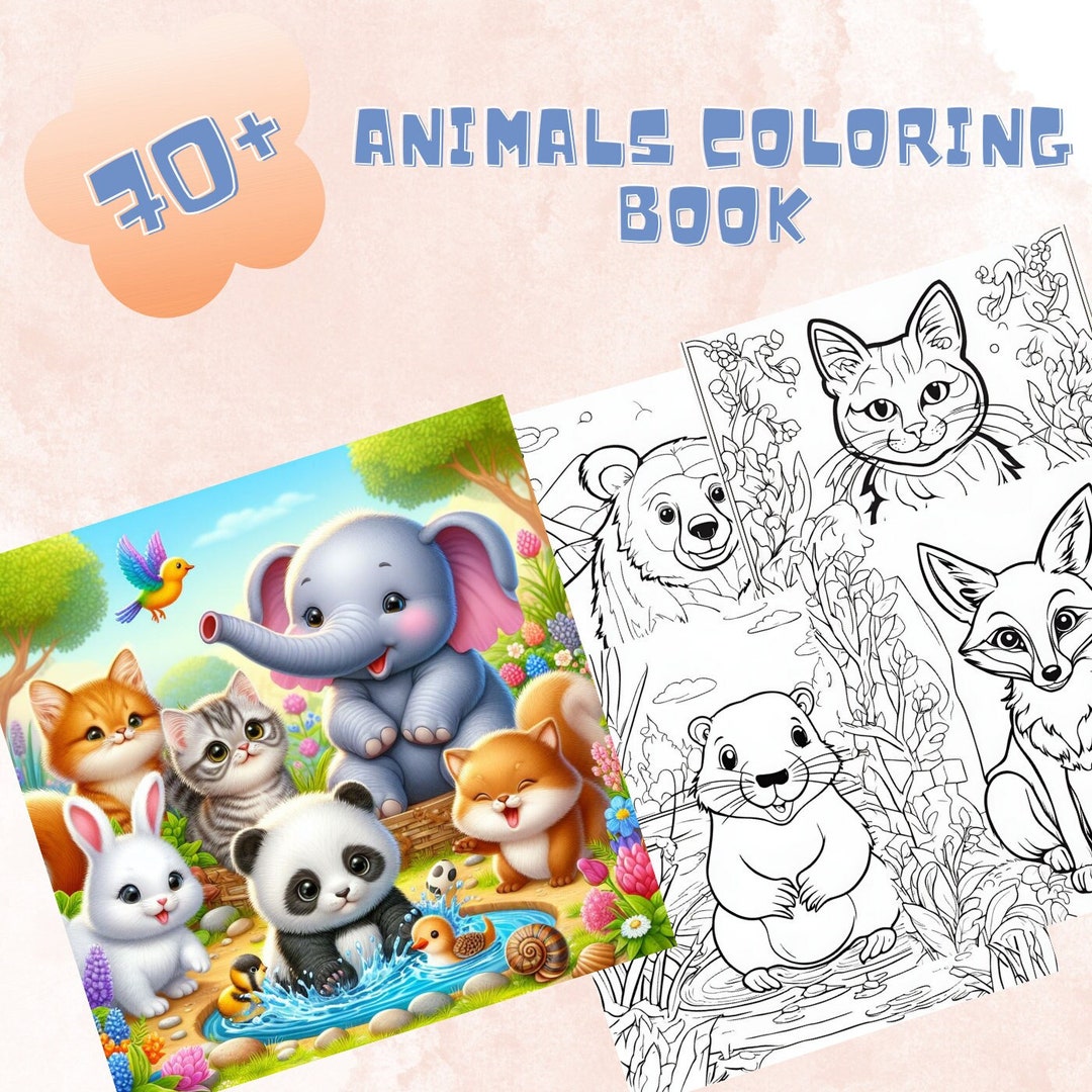 Animal Coloring Book for Kids 70 Fun and Educational Animal Designs ...