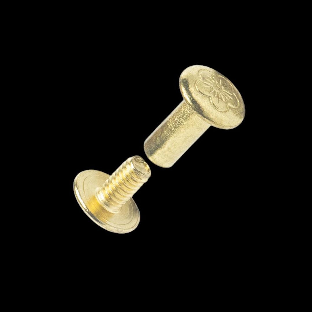 Floral Head Chicago Screws 10mm/ 12mm Long Solid Brass Nickel Plated ...