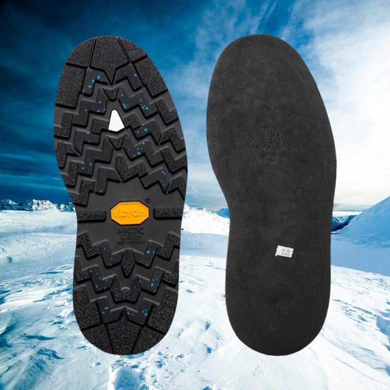 Vibram Artic Grip Christy Sole Shoe Repair Super Grippy Sole Hiking Ice ...