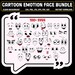 Smiley Face Svg Bundle, Cartoon Emotion Faces SVG Bundle, Kawaii Face ...