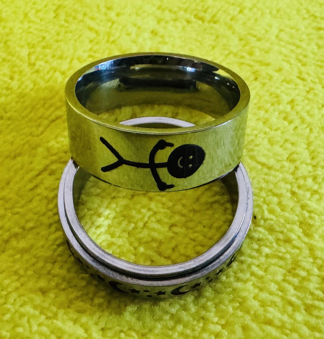 Funny Middle Finger Stickman Ring, Cool Ring, Silver Fuck off Ring, Middle Finger Ring, Fuck It ...