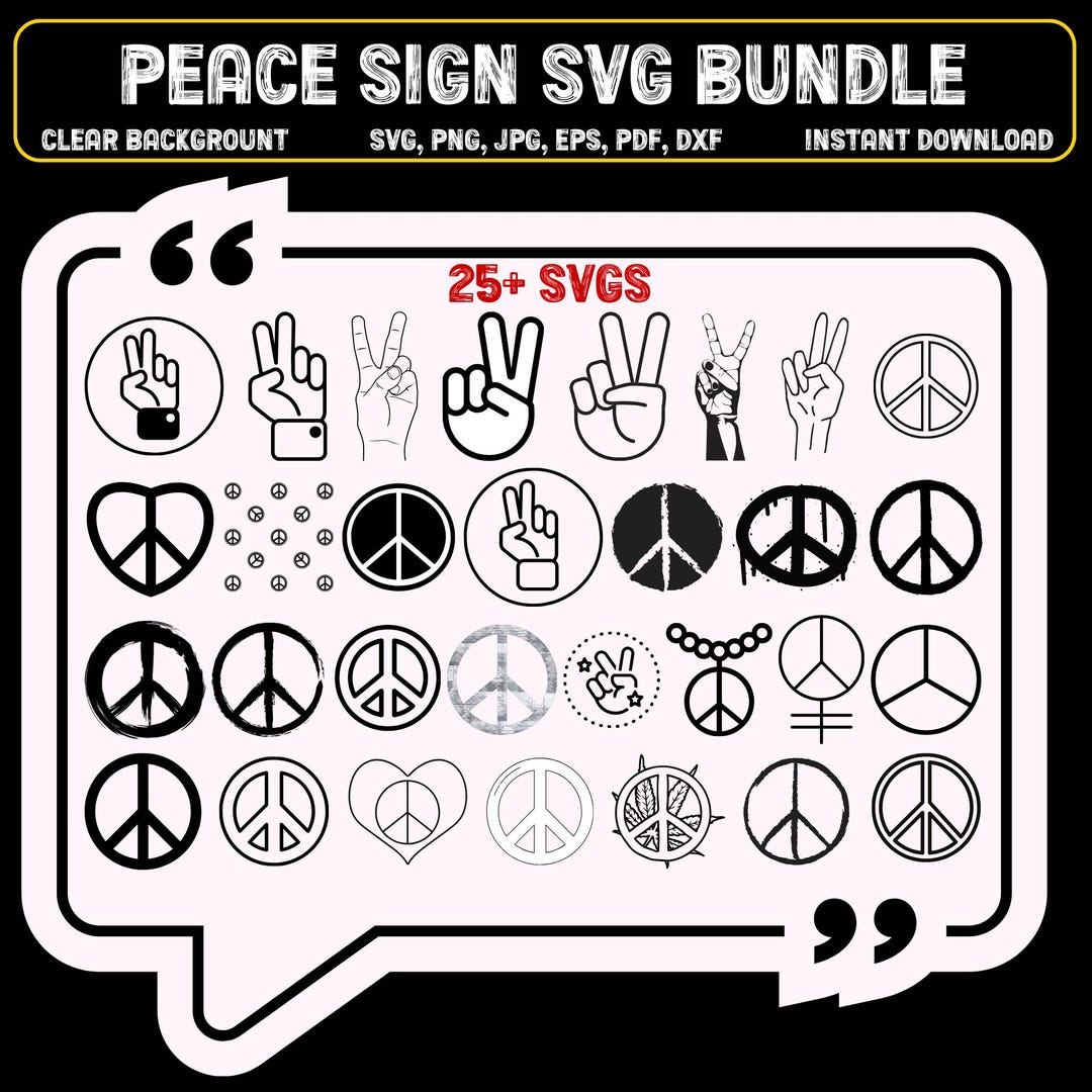 Peace Sign SVG Bundle, Peace Hand Svg, Peace Sign Svg, Floral Peace Svg ...
