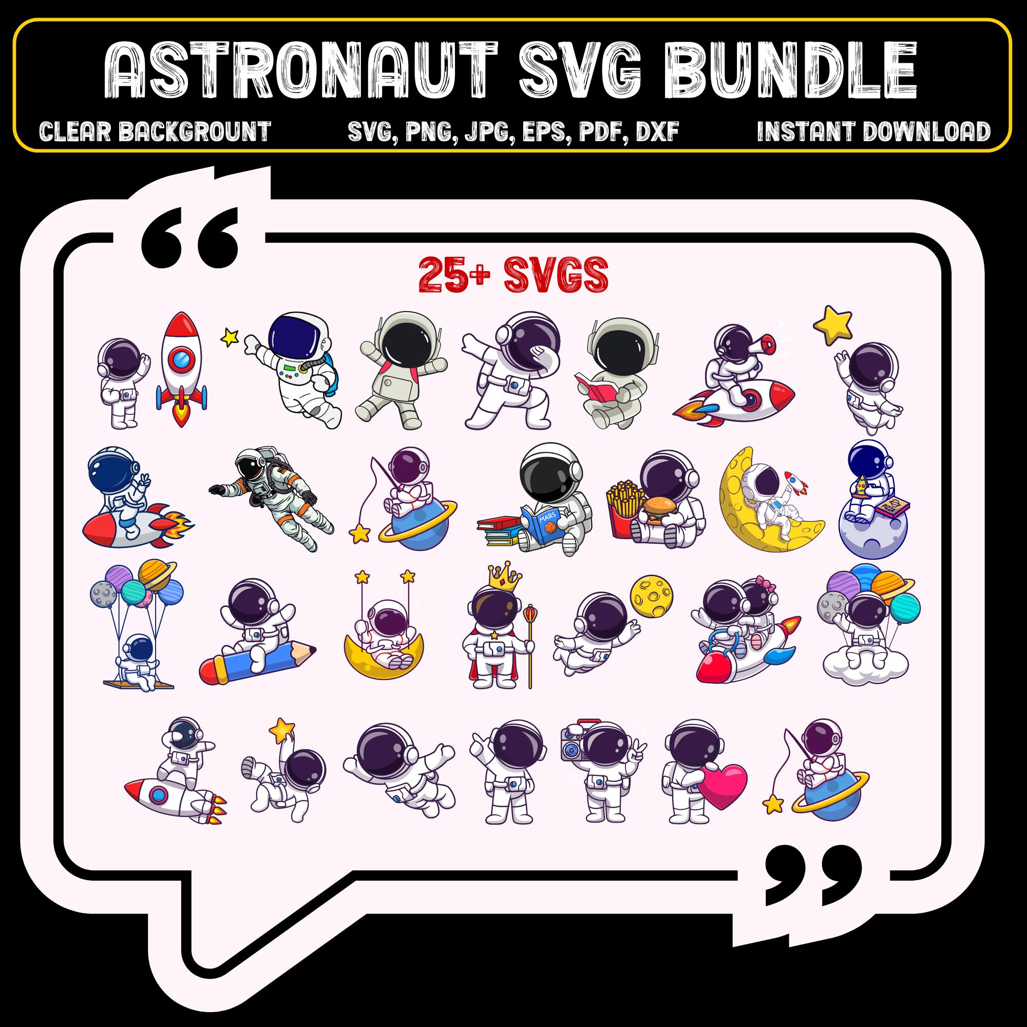 Astronaut Svg Png Eps Dxf Pdf Bundle, Kid Astronaut Svg, Universe Svg ...