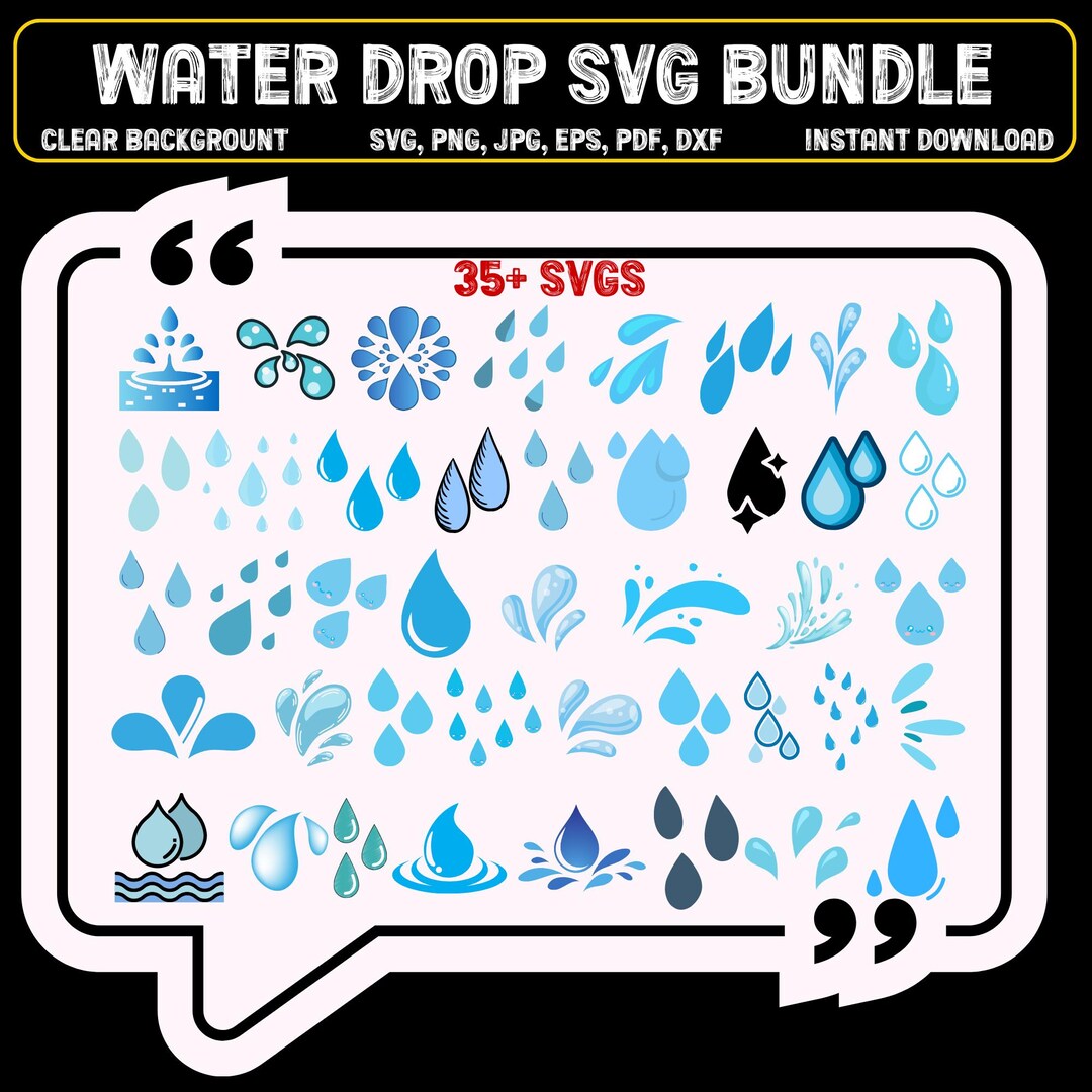 Water Drops Svg, Splash Svg, Water Svg, Rain Drops Svg, Raining Svg ...