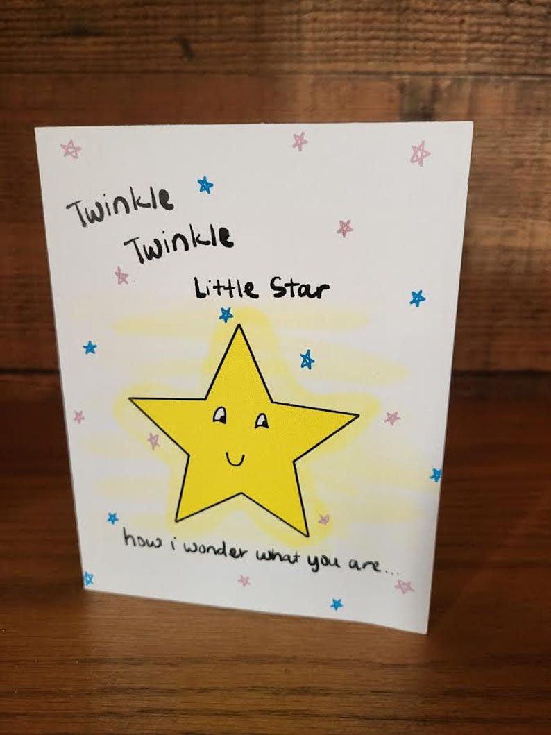 Twinkle Twinkle Little Star Baby Card - Etsy