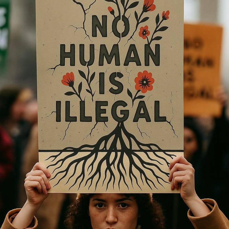 No Human is Illegal Printable Poster – Digital Download Protest Art ...