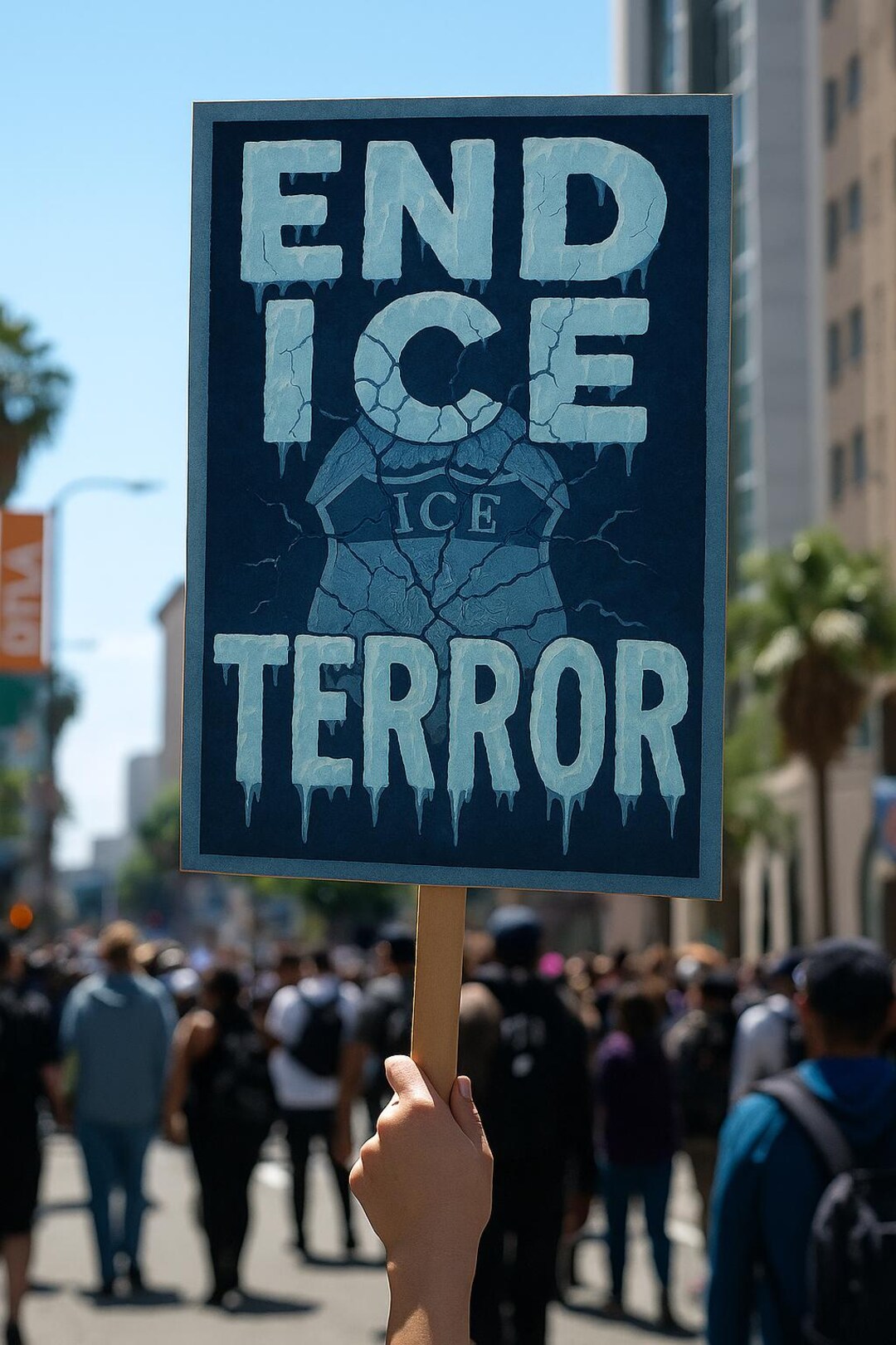 End Ice Terror Printable Protest Poster – Digital Download With Cracked ...