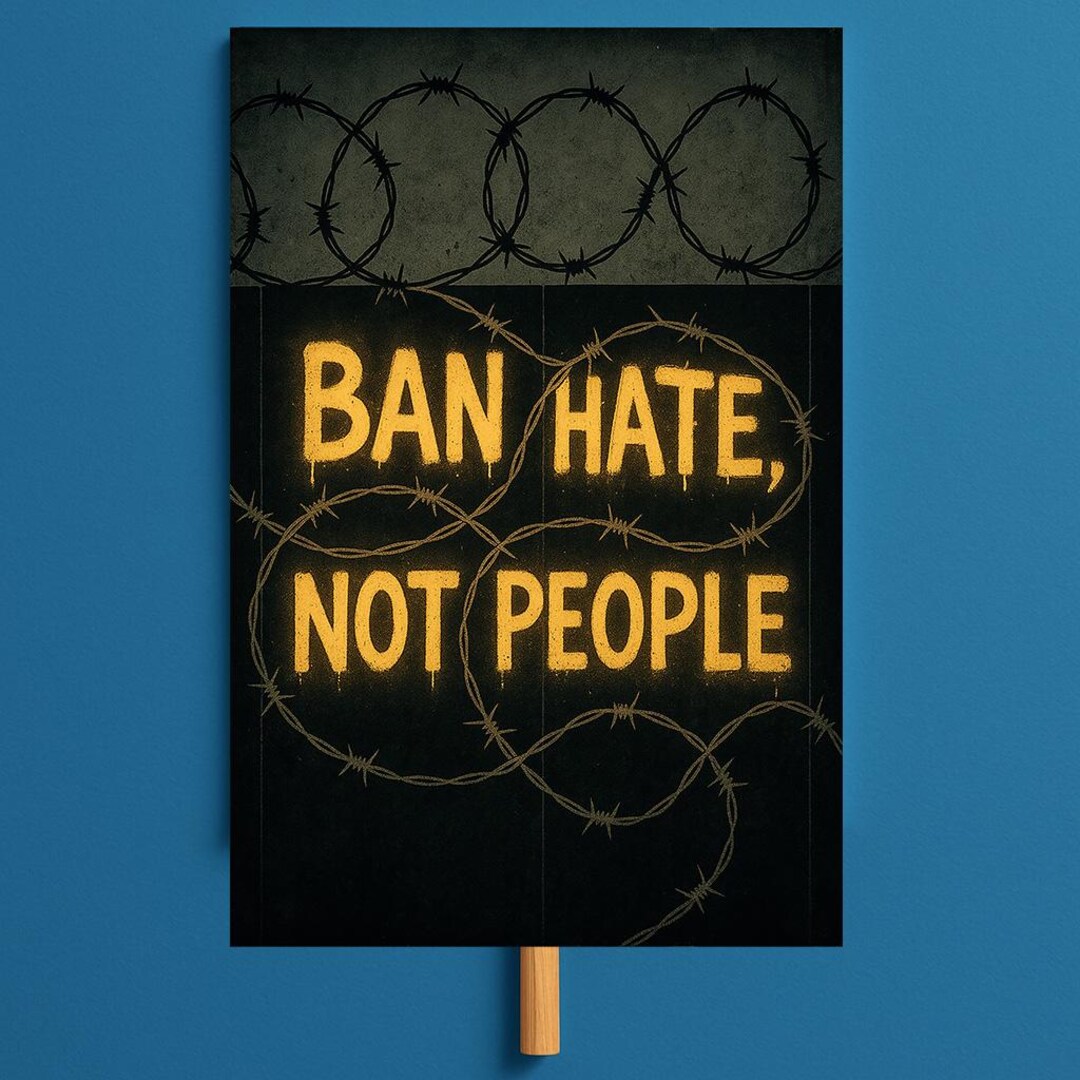 BAN HATE Not PEOPLE Printable Poster – Digital Download, Anti-racism ...