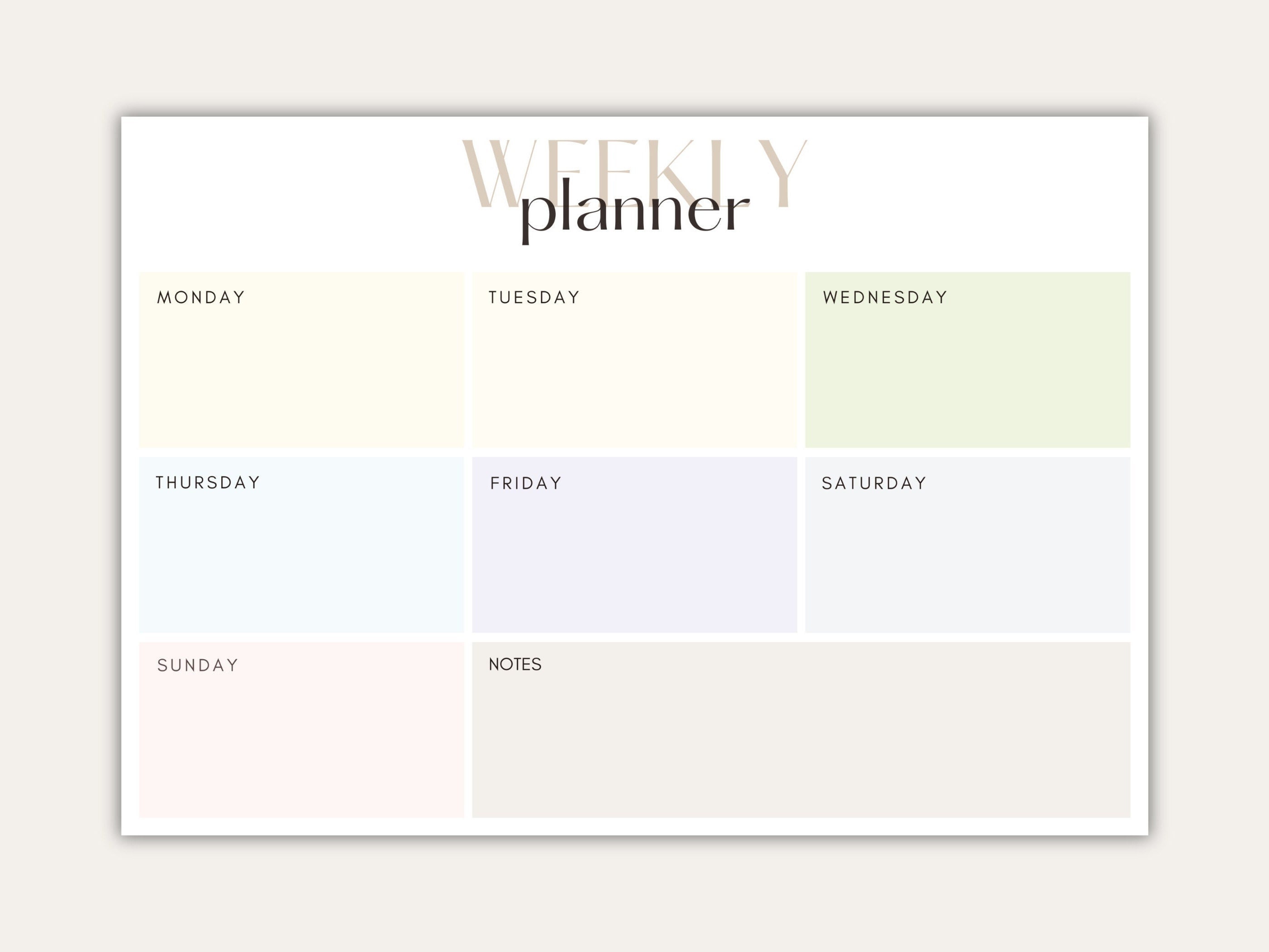 Weekly Schedule Template Weekly Planner Printable Weekly Planner to Do ...