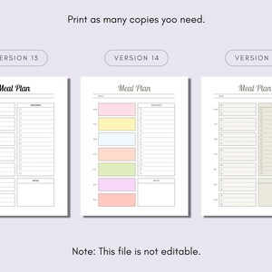 Meal Planner Printable Weekly Meal Planner With Grocery List, Diet ...