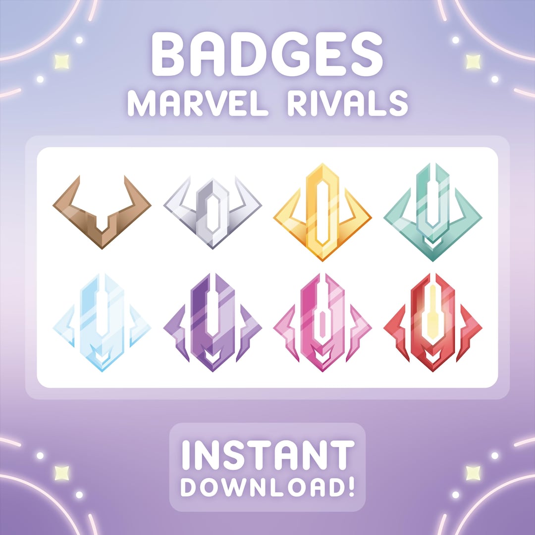 Marvel Rivals Inspired Twitch Sub Badges Rank-themed Subscriber Badge ...
