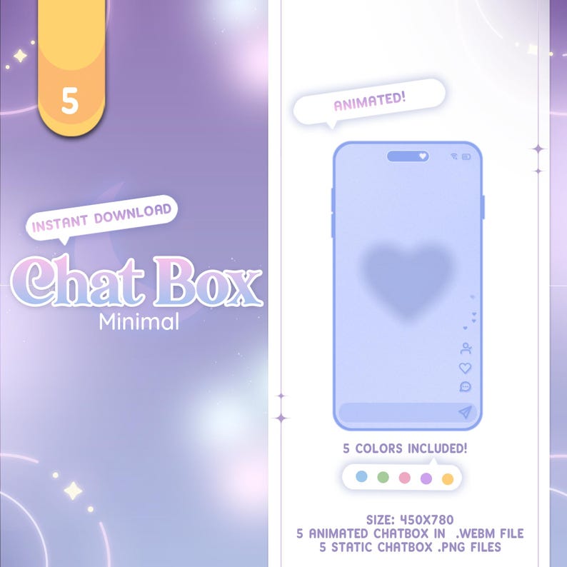 Minimalist Stream Chat Box Overlay | Animated PNG & Webm (digital ...
