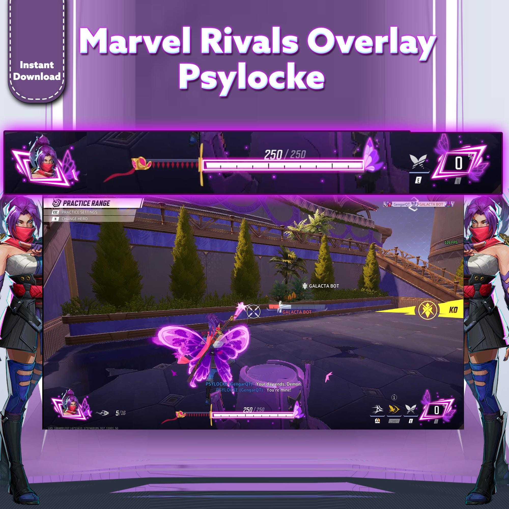 Animated Psylocke Overlay | Marvel Rivals Overlay Inspired - Etsy