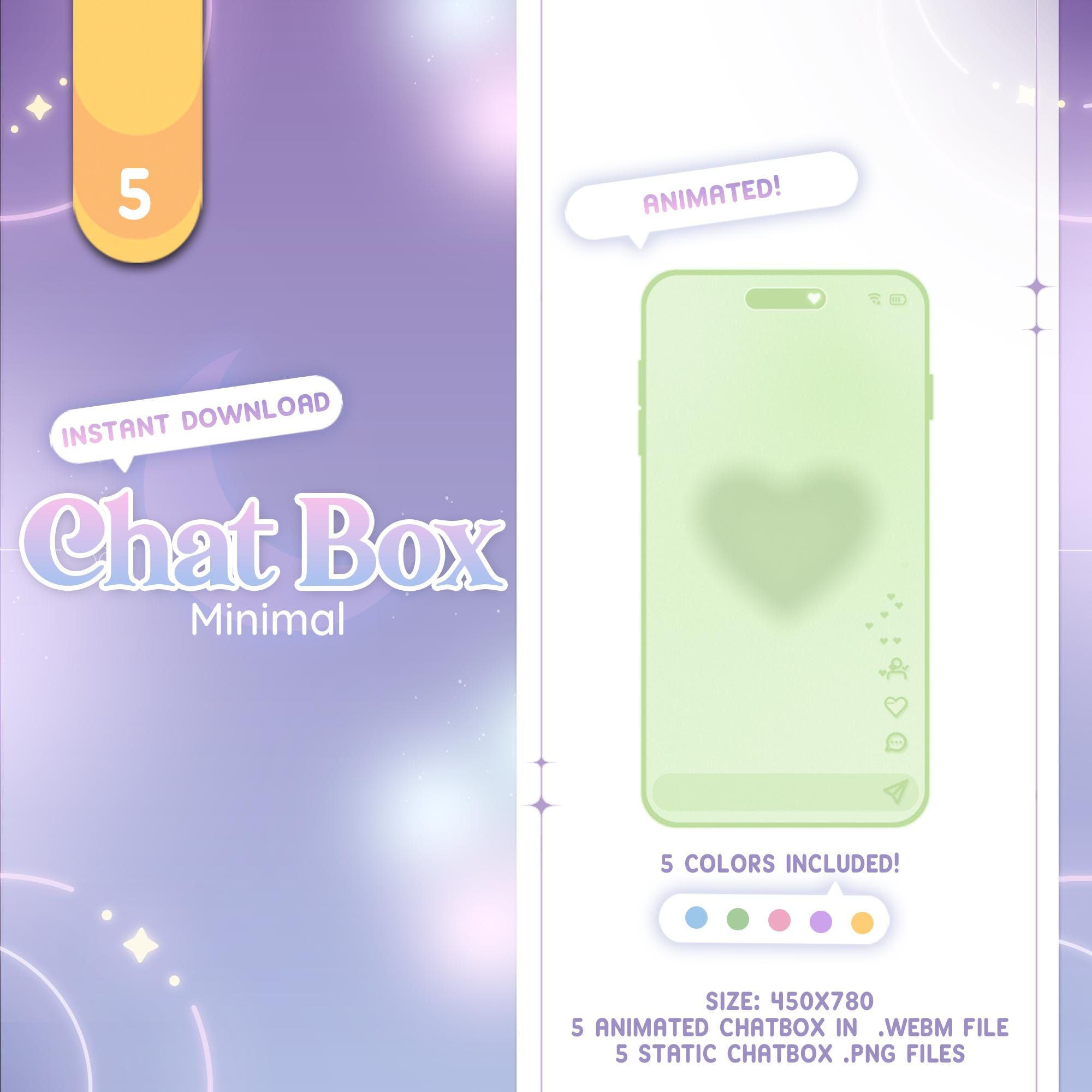 Minimalist Stream Chat Box Overlay | Animated PNG & Webm (digital ...