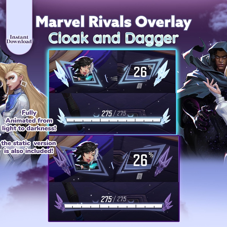Animated Cloak and Dagger Overlay | Marvel Rivals Overlay Inspired ...