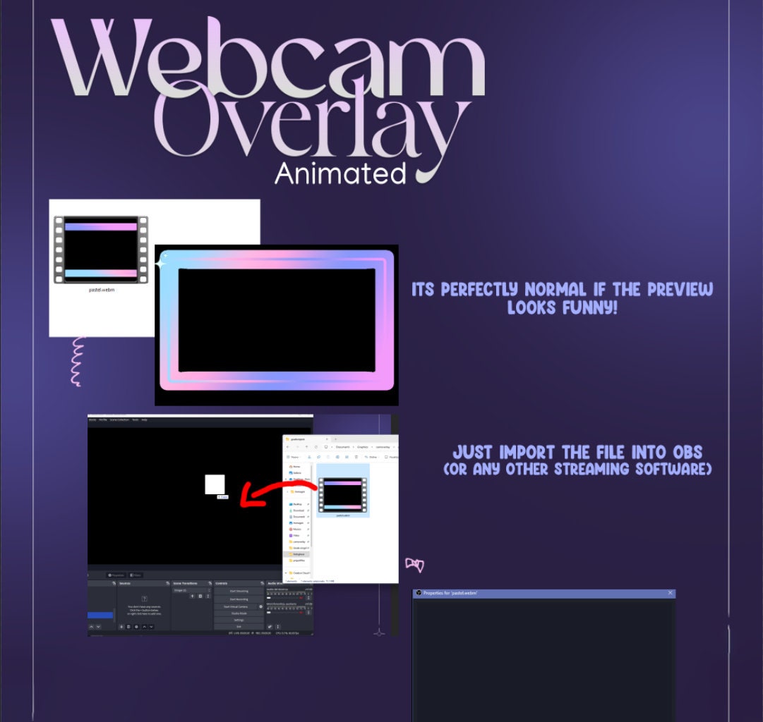 Animated Pastel Stream Border | Twitch | Webcam Frame | Stream Graphics ...