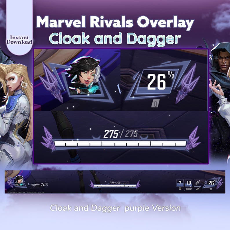 Animated Cloak and Dagger Overlay Marvel Rivals Overlay Inspired ...