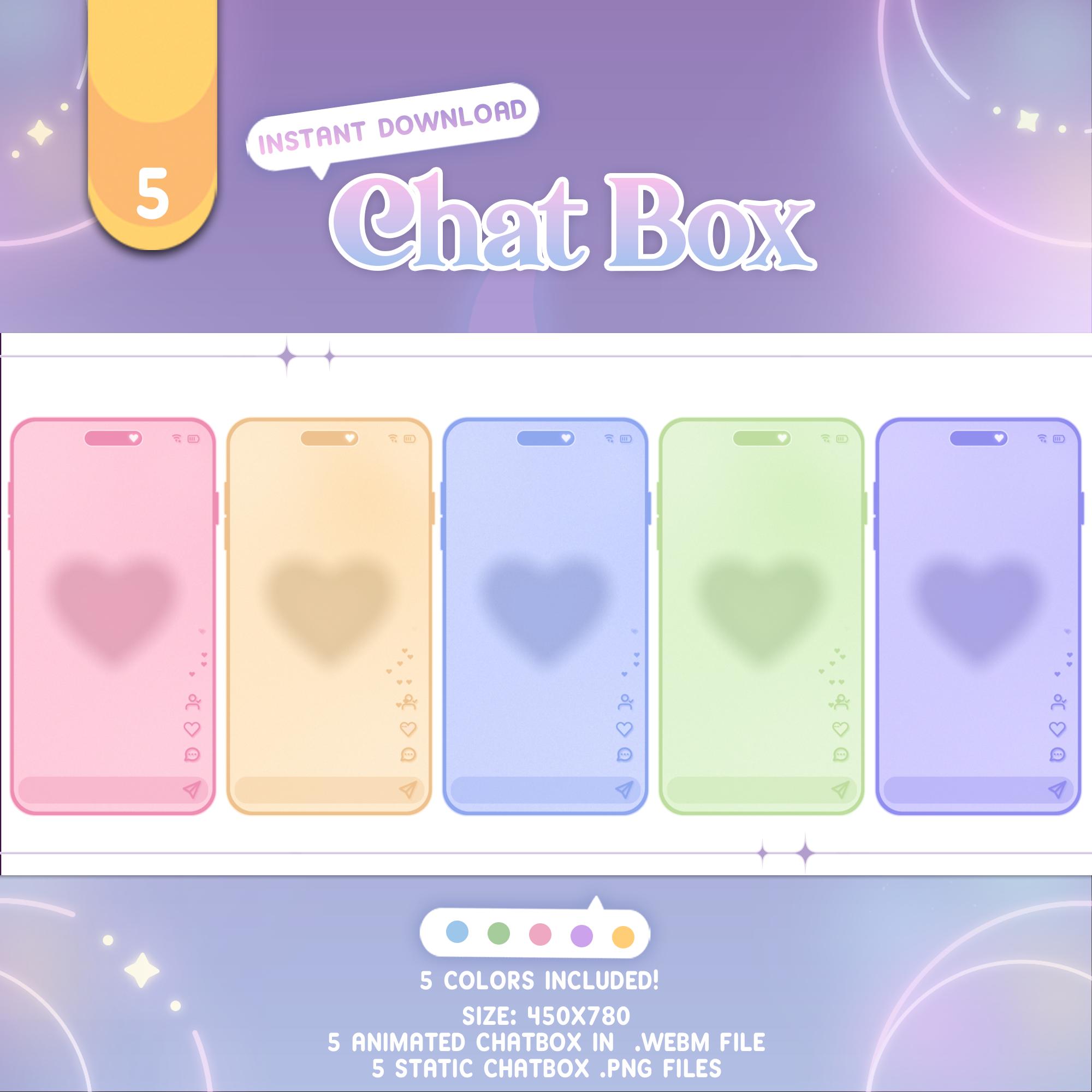 Minimalist Stream Chat Box Overlay | Animated PNG & Webm (digital ...