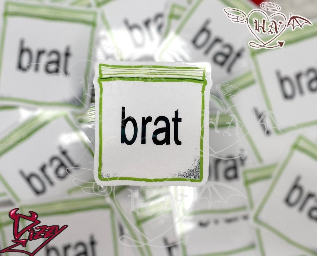 BRAT Charli XCX Clear Vinyl Sticker Baggie Sandwich Bag Summer Glitter ...