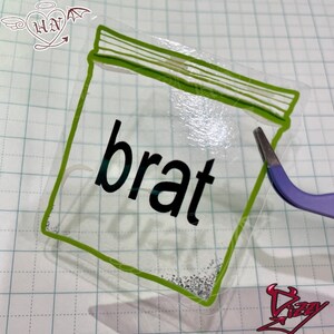BRAT Charli XCX Clear Vinyl Sticker Baggie Sandwich Bag Summer Glitter ...
