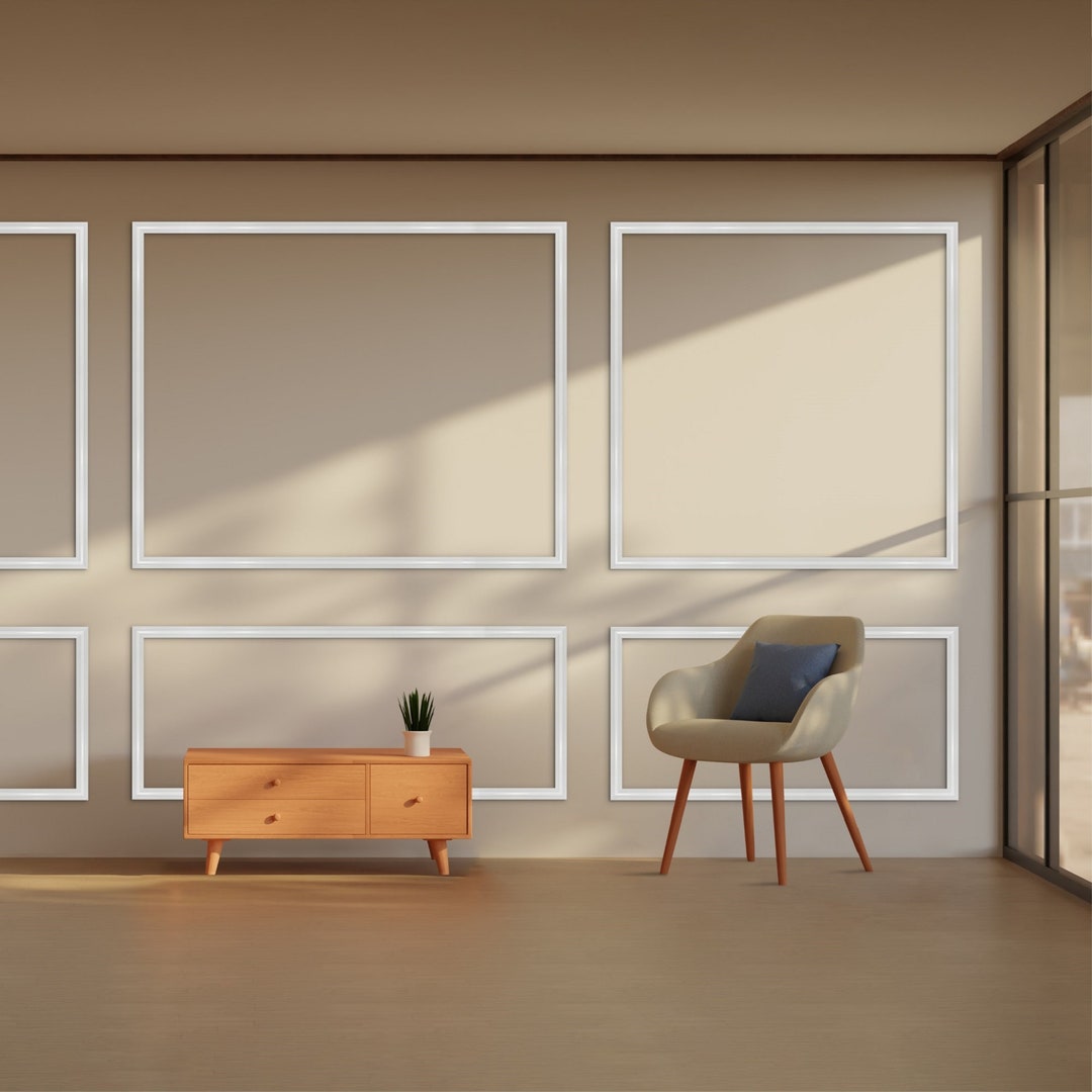 Peel and Stick Wall Molding Kit, DIY Picture Frame Mold, Pre-cut Wall ...