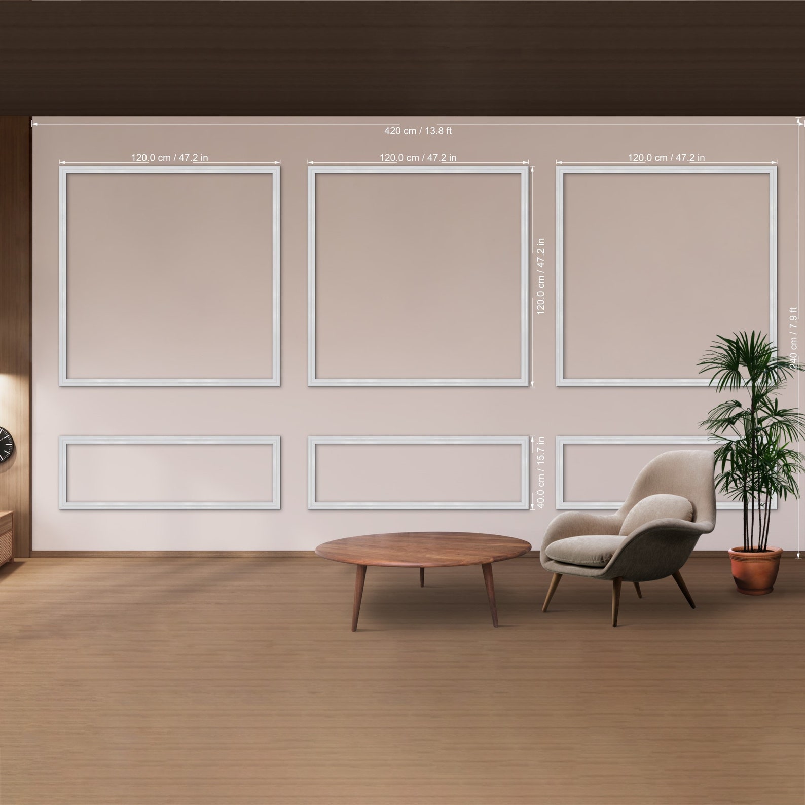 Primed Picture Frame Panel, Premade Wall Moulding Design, Peel and ...