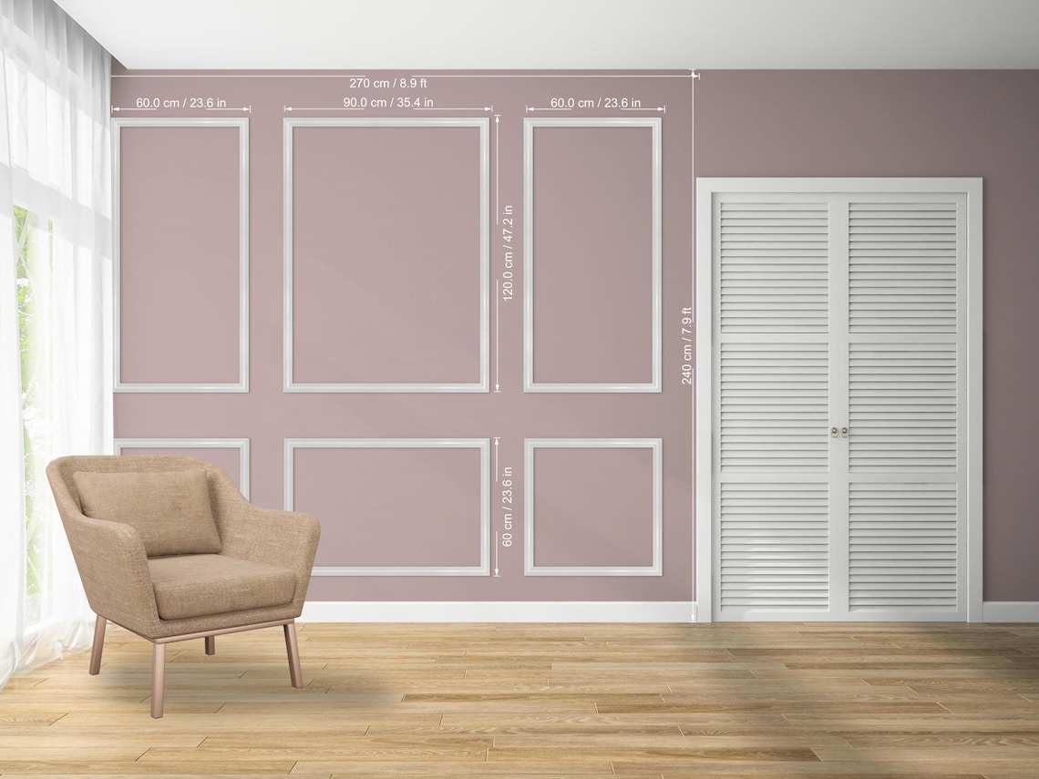 DIY Wall Frame Panel, Peel and Stick Wall Moulding, Primed Wall ...