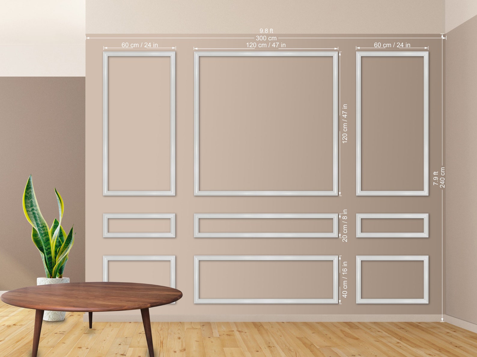 DIY Wall Moulding Design, Wainscot Molding Kit for Paneling, Self ...