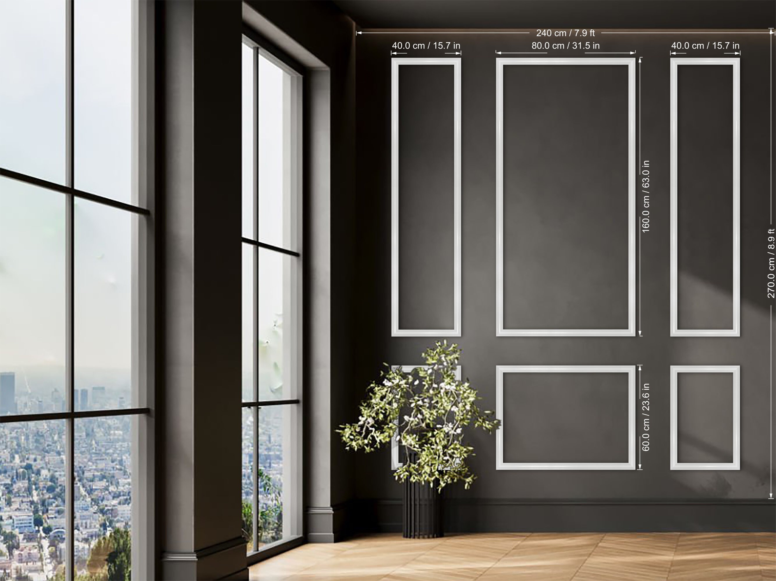 DIY Wall Frame Moulding, Peel and Stick Wall Panel, Primed Panel ...