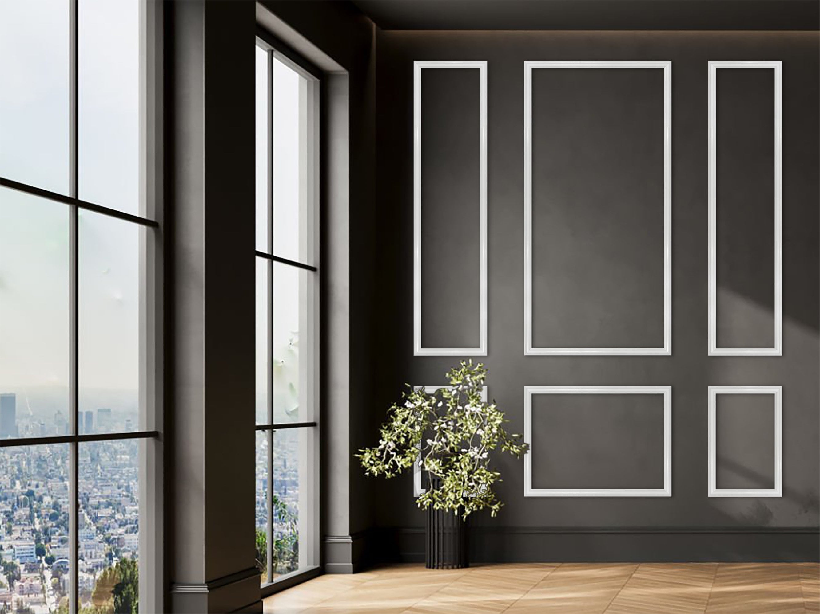 DIY Wall Frame Moulding, Peel and Stick Wall Panel, Primed Panel ...