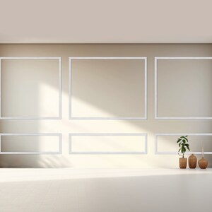 Primed Picture Frame Panel, Premade Wall Moulding Design, Peel and ...