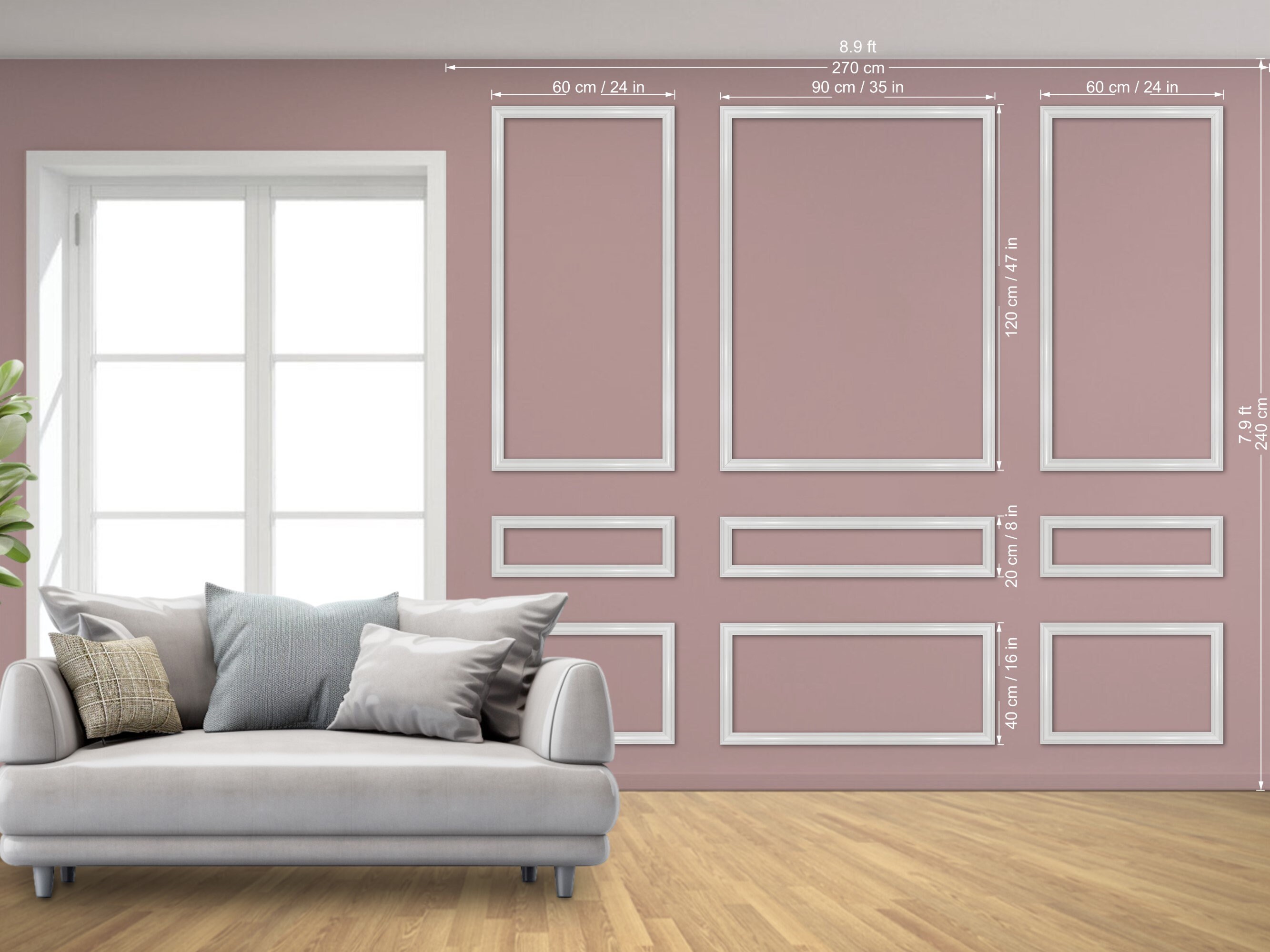 DIY Wall Moulding Design, Wainscot Molding Kit for Paneling, Self ...