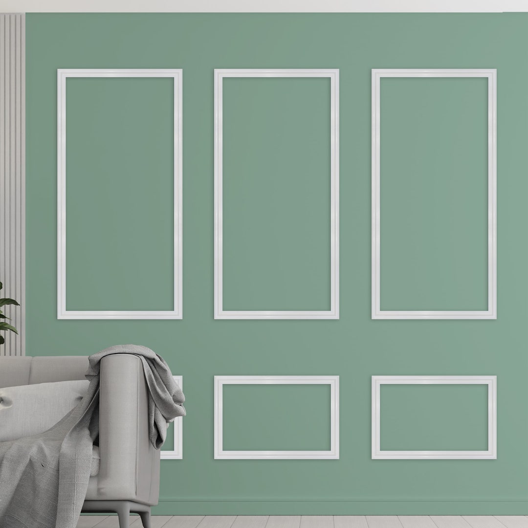 Pre-cut Wainscoting Frames, Self Adhering Wall Moulding Trim, Picture ...